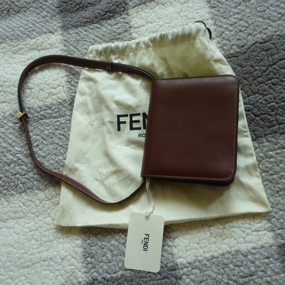 Fendi | Bags | Fendi Karligraphy Ff Logo Leather Shoulder Bag | Poshmark